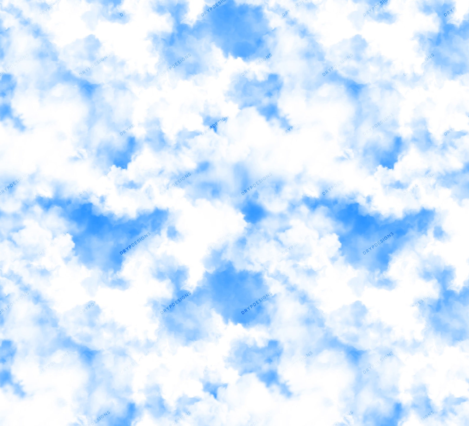 Blue Clouds Seamless Background Texture - Bright Vibrant Sky With ...