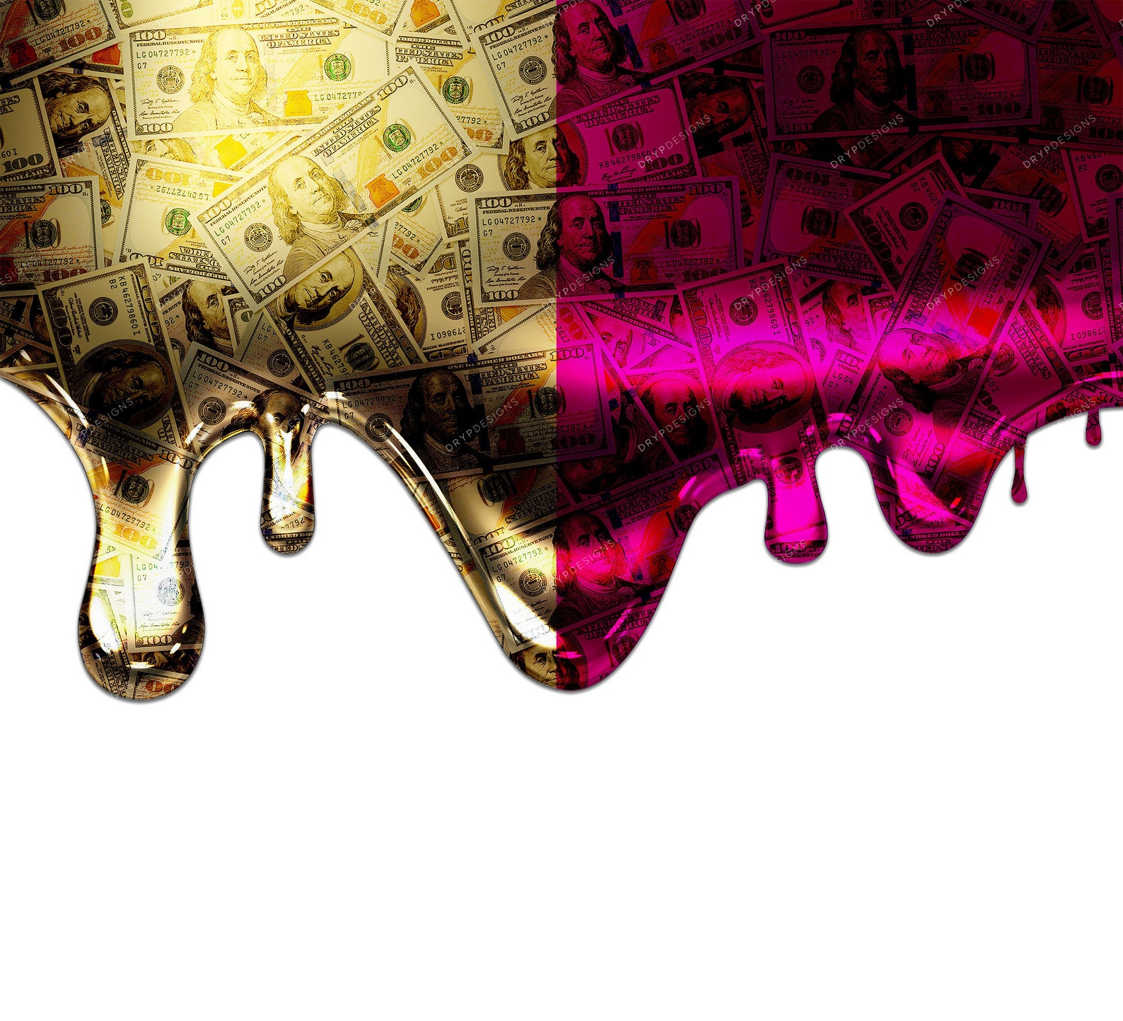 Pink Gold Dripping Money PNG Overlay Digital Background - Etsy