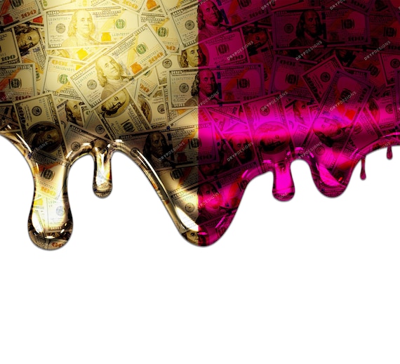 Pink Gold Dripping Money PNG Overlay Digital Background - Etsy