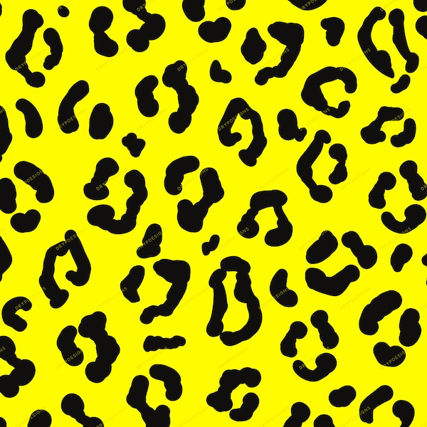 Yellow and Black Leopard Background - Etsy