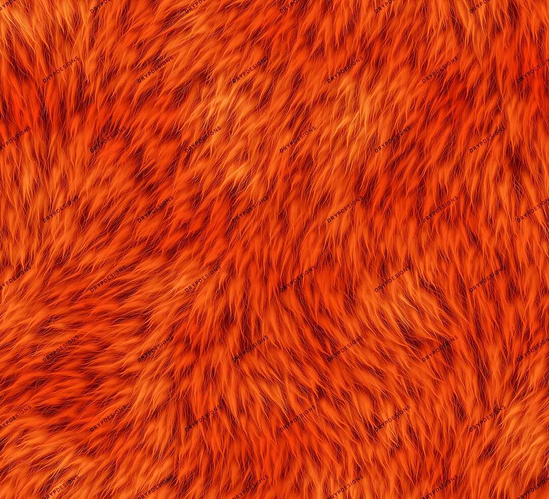 Seamless Soft Red + Orange Animal Fur Digital Paper Background Texture ...