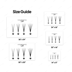 Volume Lash Fan Chart Digital Art Print - Volume Lash Fan Guide - Lash ...