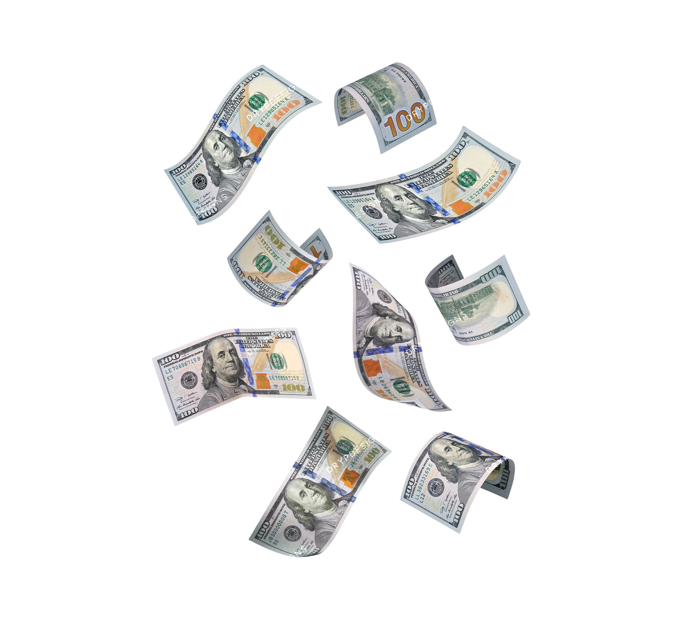 Falling Hundreds Money Spiral PNG Transparent Overlay - Etsy Ireland