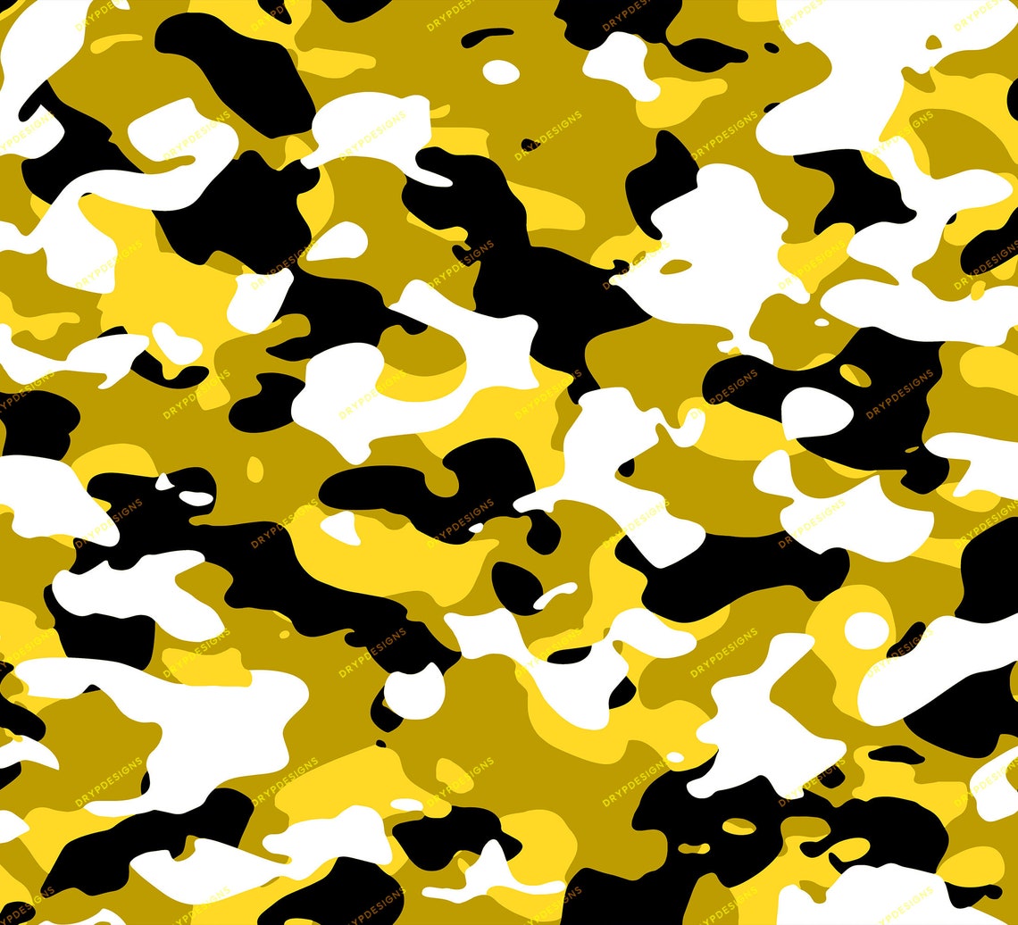 Yellow Camouflage Seamless Background Pattern Military Camo - Etsy