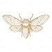 Gold Glitter Bee PNG - Transparent Gold Bee Outline Clipart Digital ...