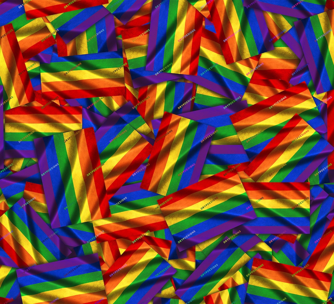 Rainbow Flag Seamless Background - Vibrant Rainbow Flag Digital Paper - Instant Digital Download ...