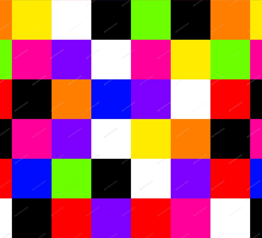 Colorful Checkerboard Seamless Background Pattern - Vibrant Rainbow ...