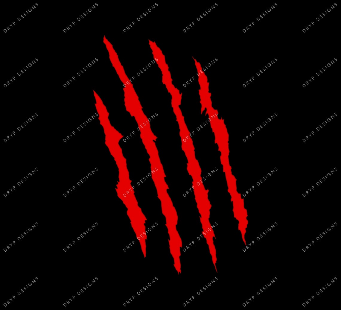 Black Red Claw Mark Scratches SVG PNG Digital Download - Etsy