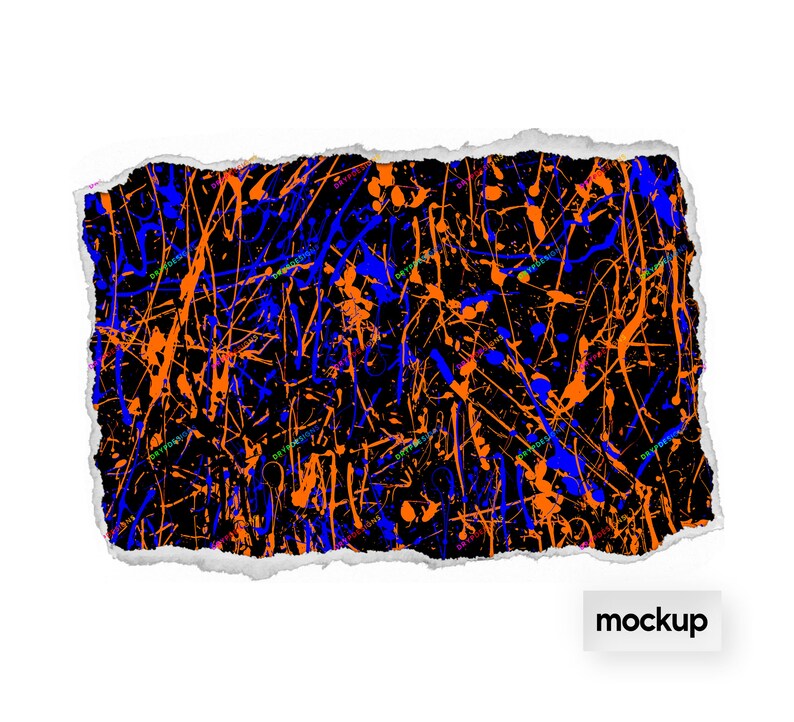 Blue + Orange Neon Paint Splatter Seamless Digital Paper Background ...