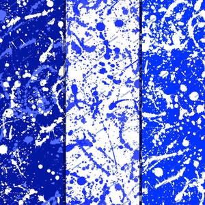 Blue + White Paint Splatter Seamless Digital Paper Background - Paint ...