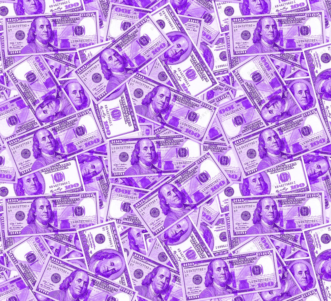 Purple Money Background 100 Dollar Bills Seamless Digital - Etsy