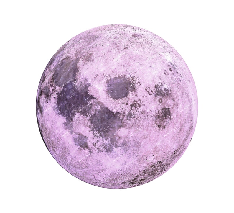 Pink Moon PNG Graphic - Full Moon Outer Space Planets - Digital ...