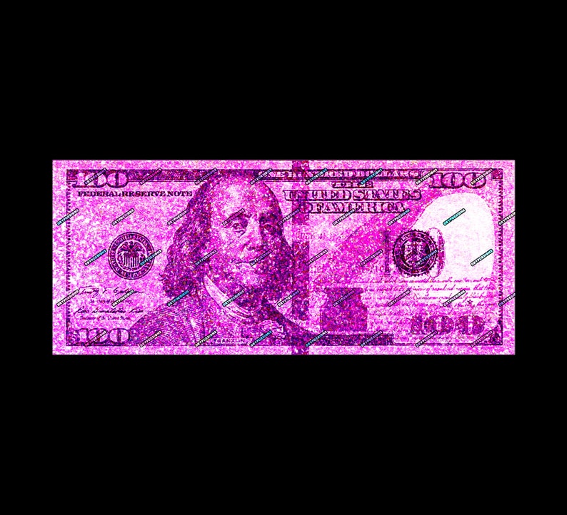Pink Glitter 100 Dollar Bill PNG Graphic Digital Download - Etsy