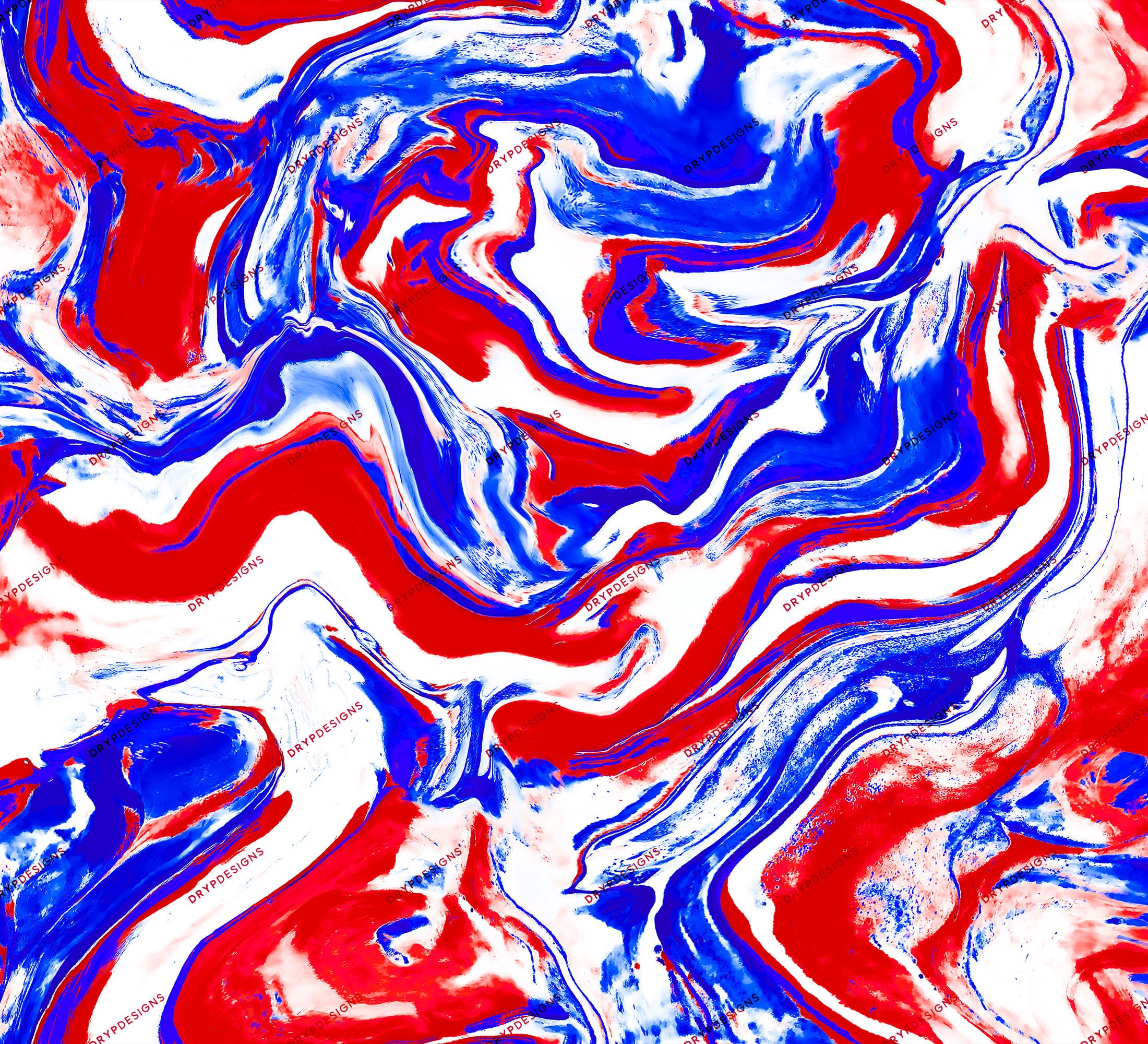 Red White Blue Marble Swirl Seamless Digital Paper - Etsy