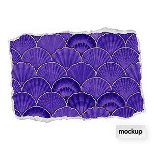 Gold + Purple Seashells Seamless Digital Paper Background - Tropical ...