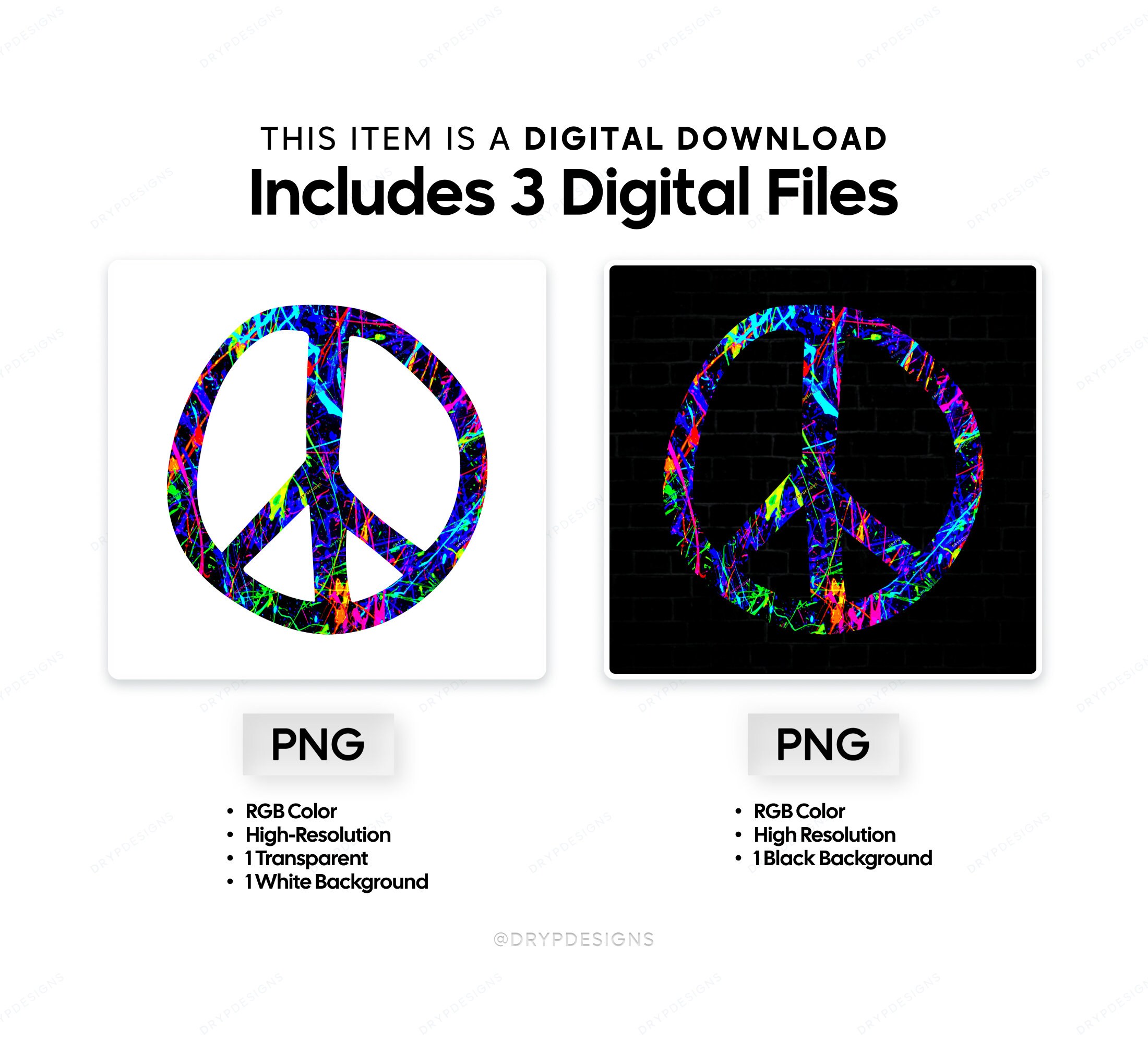 Neon Paint Splatter Peace Sign Glow Neon Paint Splatter Birthday