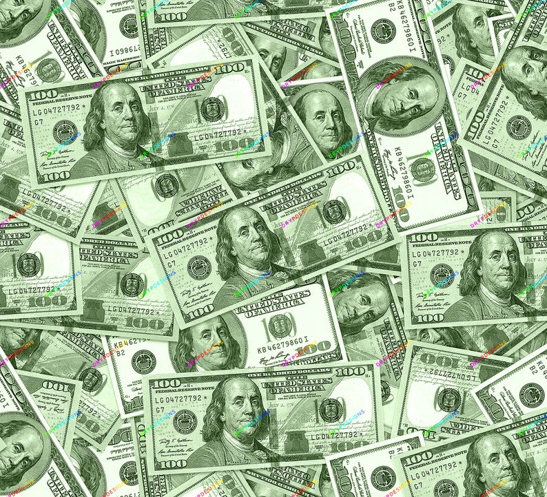 Mint Green Money Digital Paper Seamless Background - 100 Dollar Bills ...
