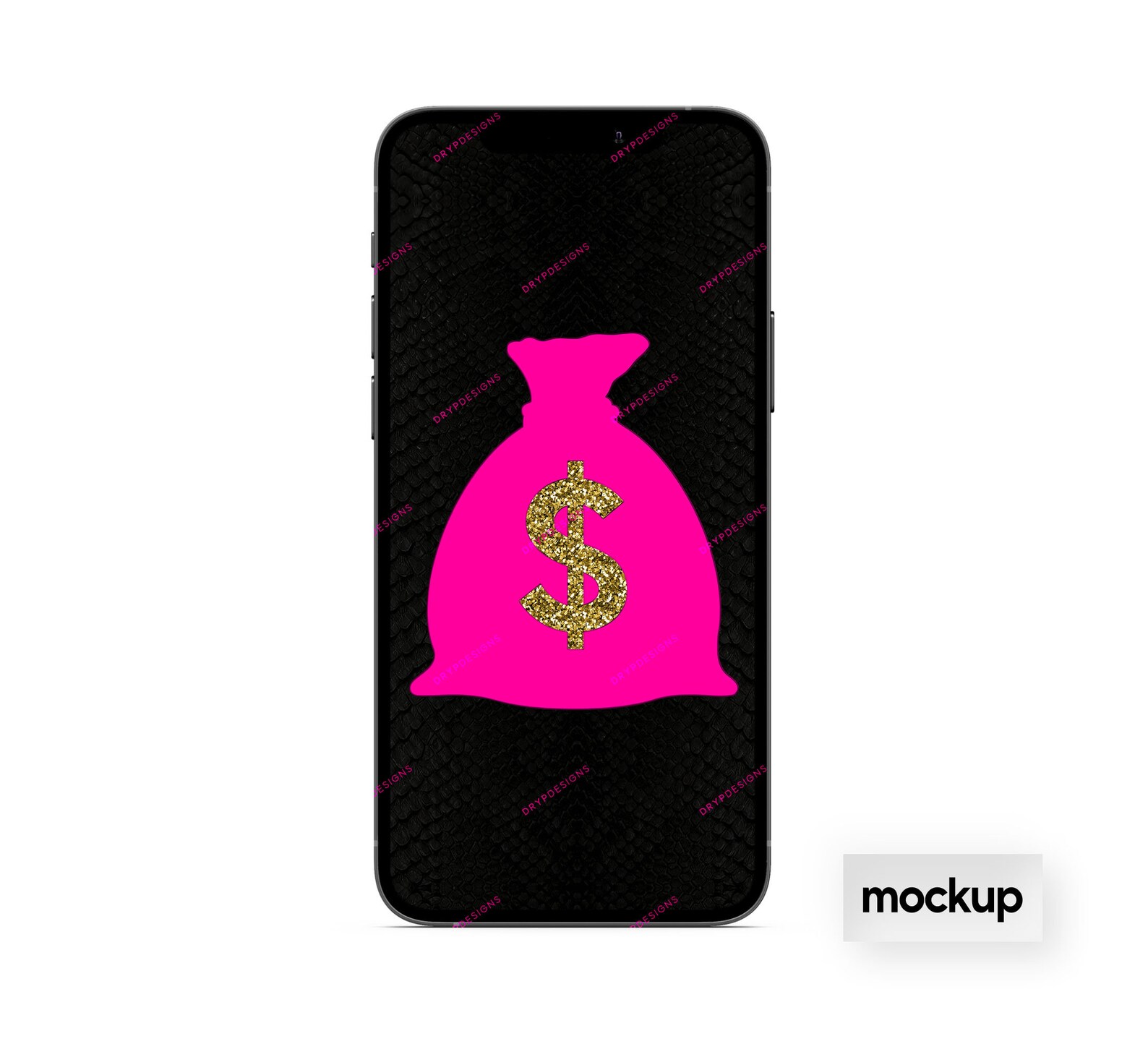 Pink Money Bag PNG Graphic Gold Glitter Money Sign - Etsy