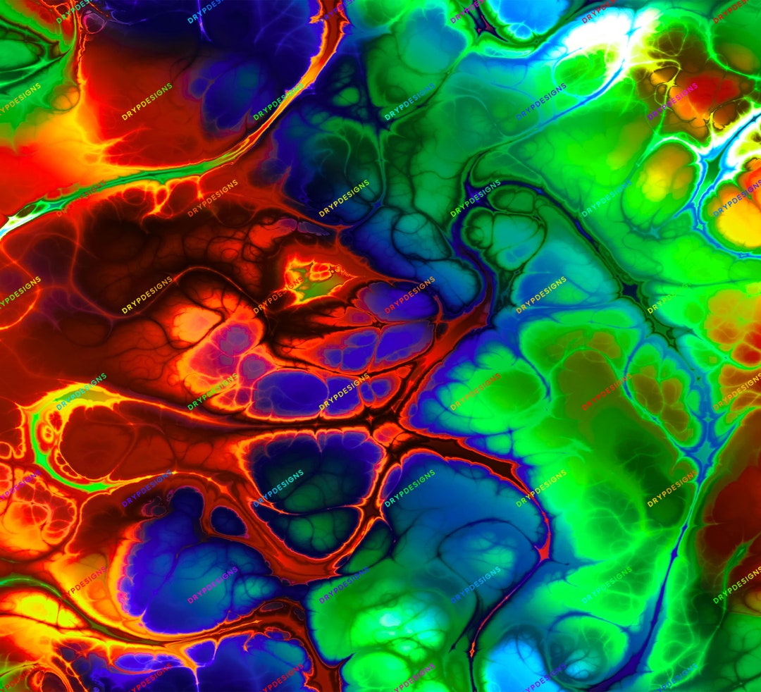 Trippy Psychedelic Rainbow Liquid Seamless Digital Paper Background ...