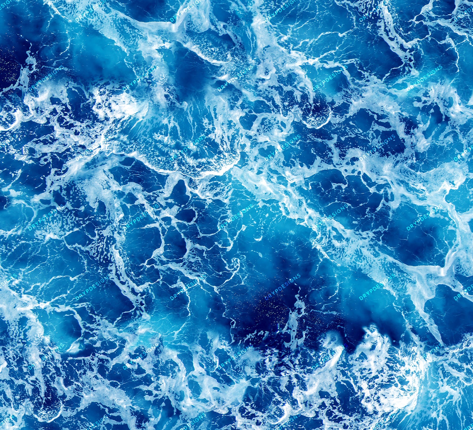 Ocean Water Seamless Background Texture - Deep Blue Ocean Waves ...