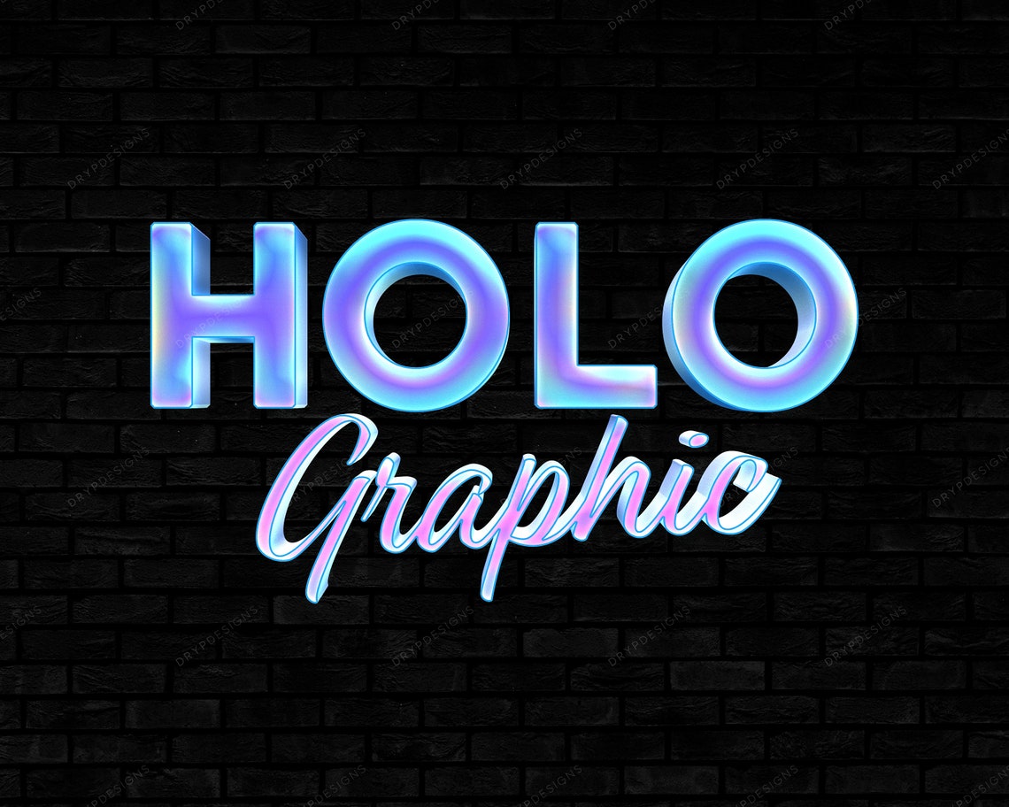 Custom 3D Text Effect - Holographic Text - Digital Graphic - Rose Gold ...