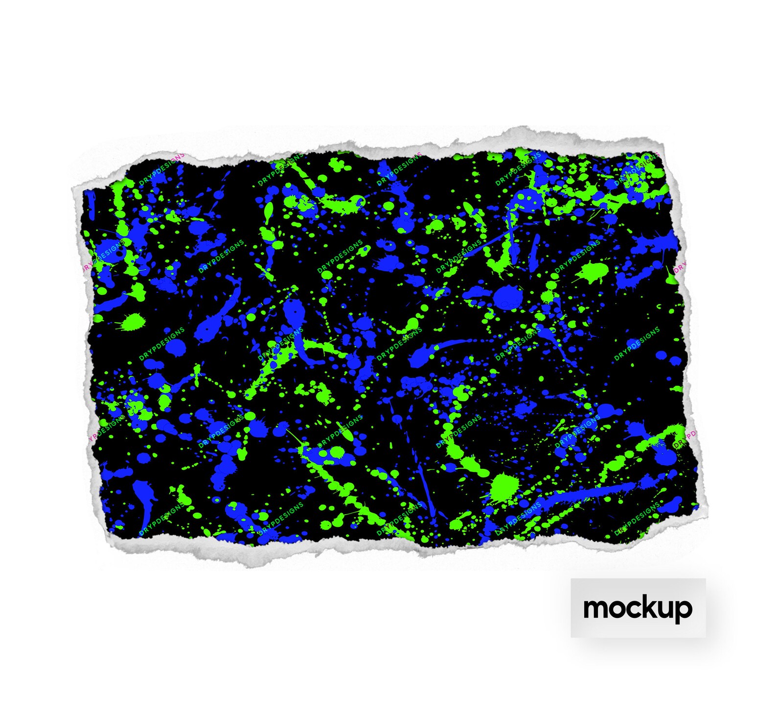 Blue Green Neon Paint Splatter Seamless Digital Paper - Etsy