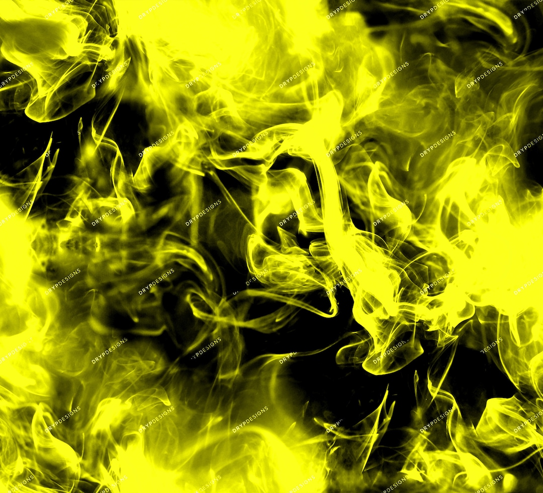 Yellow Smoke Background - Seamless Black + Yellow Firey Flames Digital ...