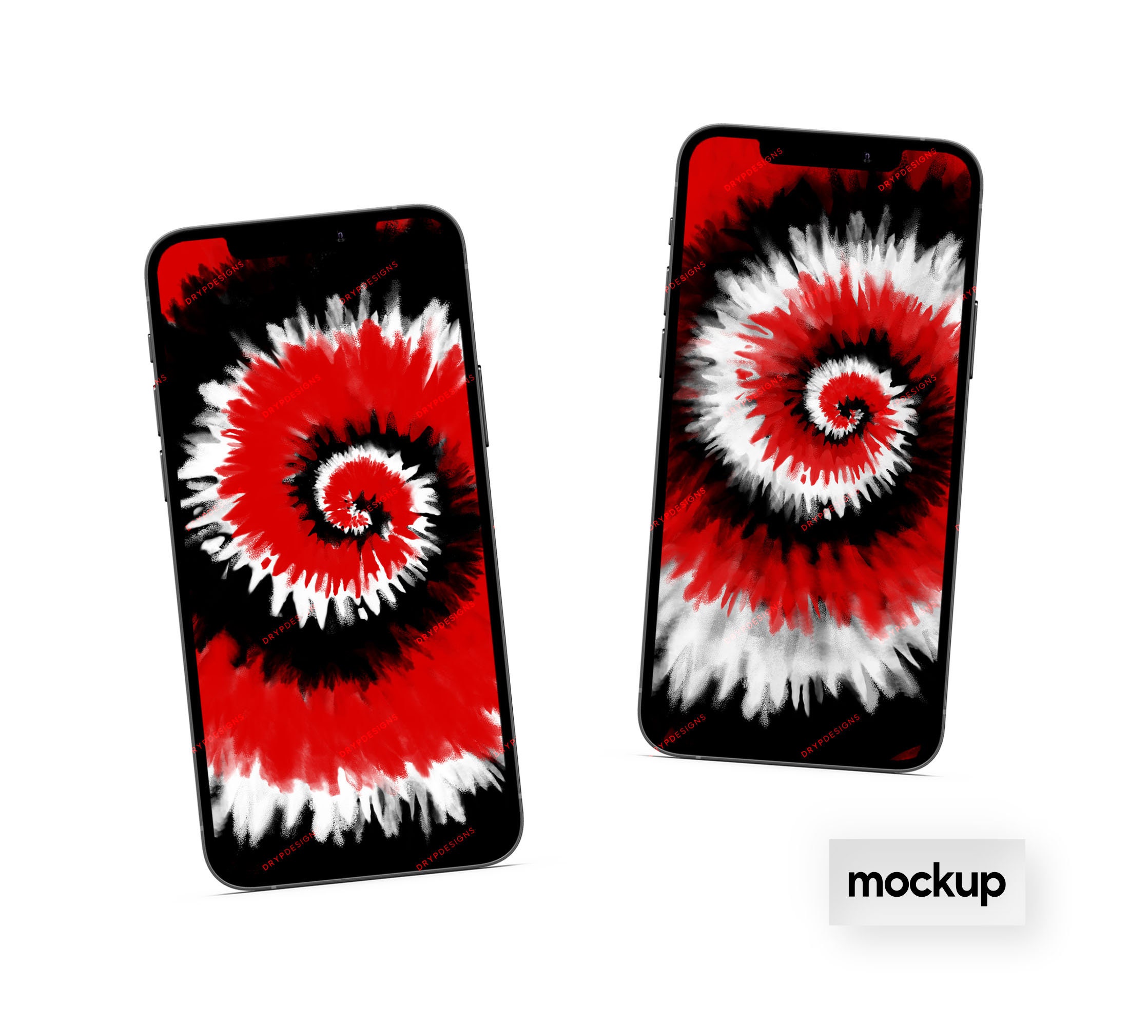 Red + Black + White Tie-dye Swirl Digital Paper Background Pattern ...