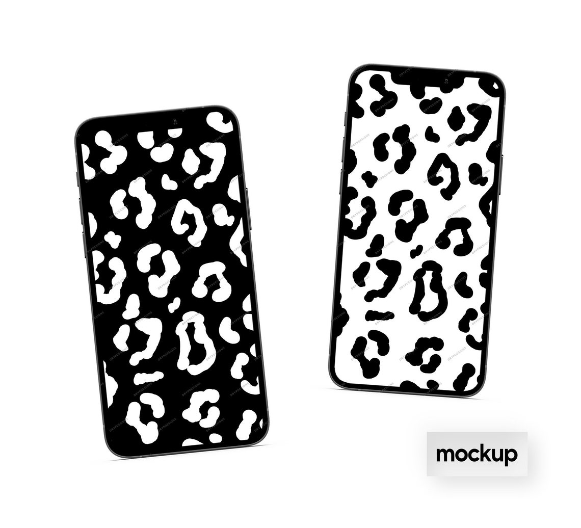 Black + White Leopard Print Seamless Background Pattern - Monotone ...