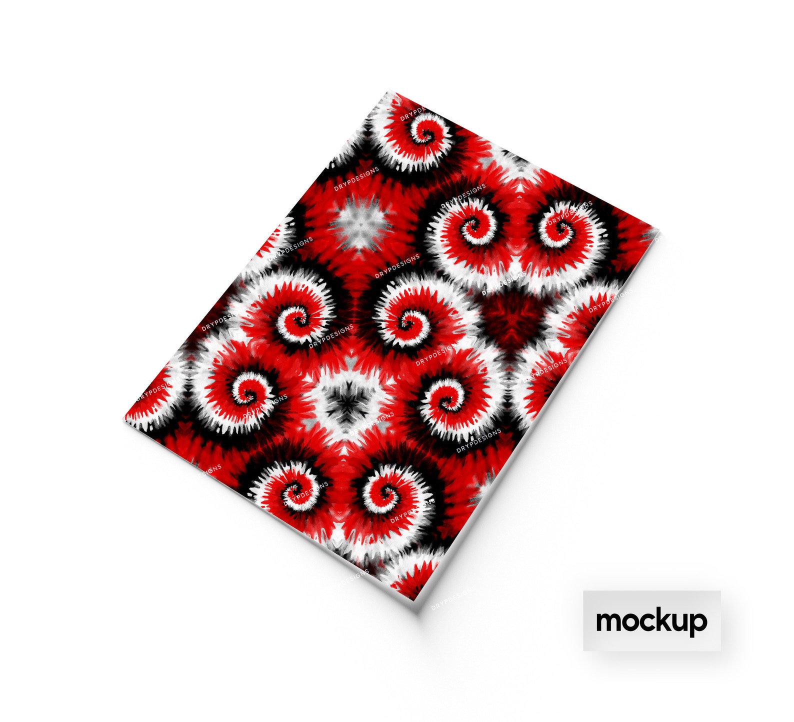 Black + White + Red Tie-dye Swirl Seamless Pattern Background - Digital ...