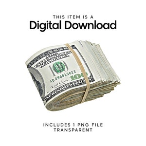 Banded Money Stack of Hundred Dollar Bills PNG Graphic - Transparent ...