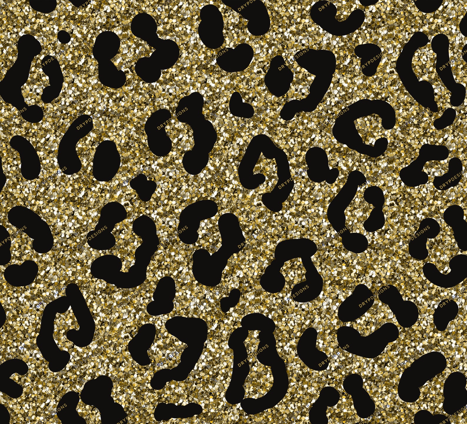 Black Gold Glitter Seamless Leopard Print Background Pattern - Etsy