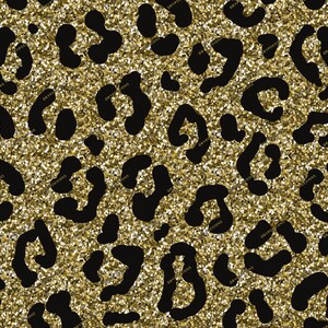 Black + Gold Glitter Seamless Leopard Print Background Pattern ...