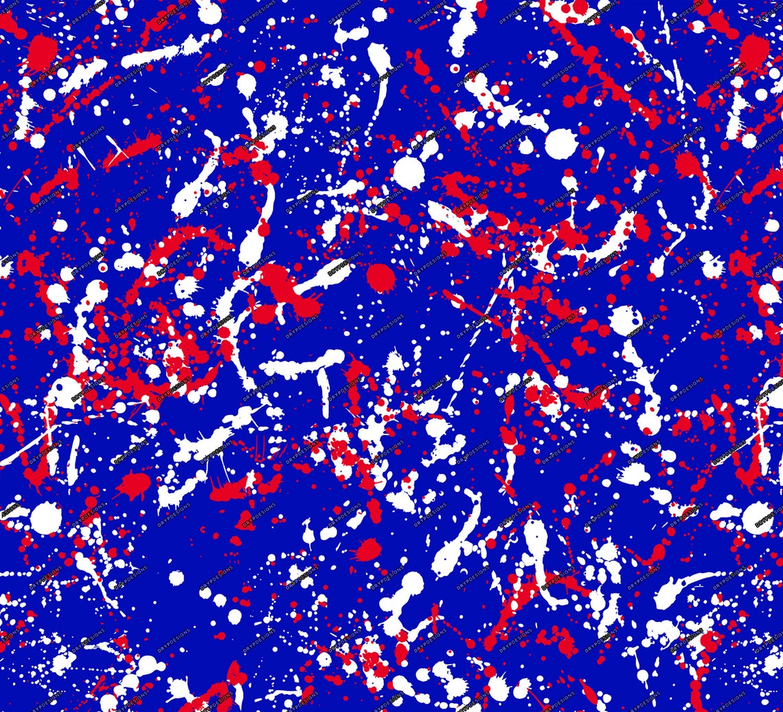 Red + White + Blue Paint Splatter Seamless Digital Paper Background ...