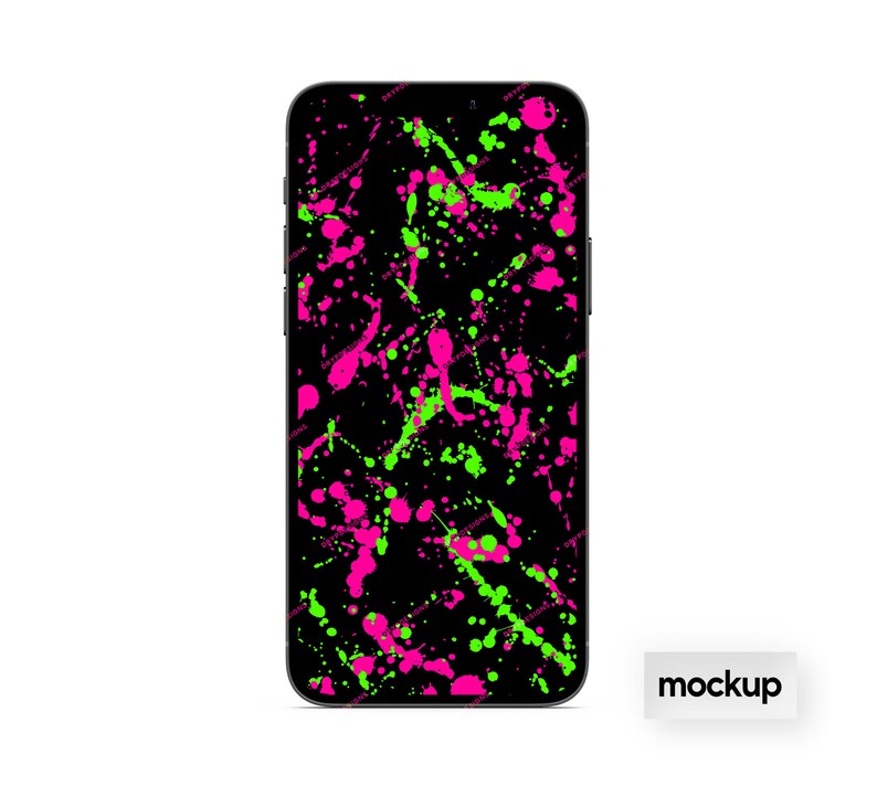 Pink Green Neon Paint Splatter Seamless Digital Paper - Etsy