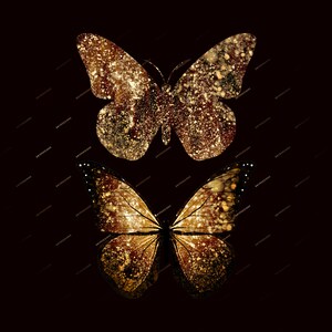 Gold Glitter Butterfly PNG Graphic Bundle - Transparent Butterfly ...