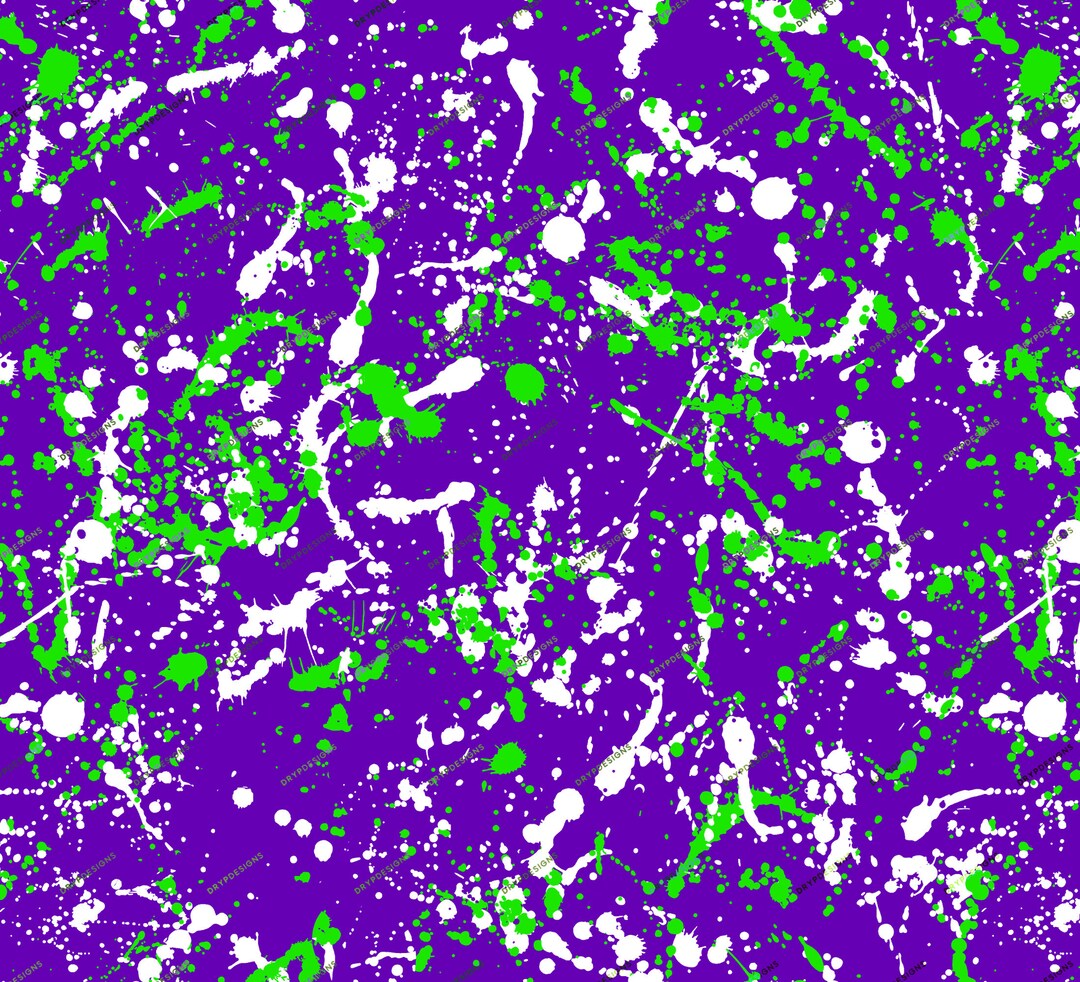 Purple + Lime Green Neon Paint Splatter Seamless Digital Paper ...