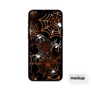 Orange Gradient Spiderweb Seamless Background Pattern - Black + Orange ...