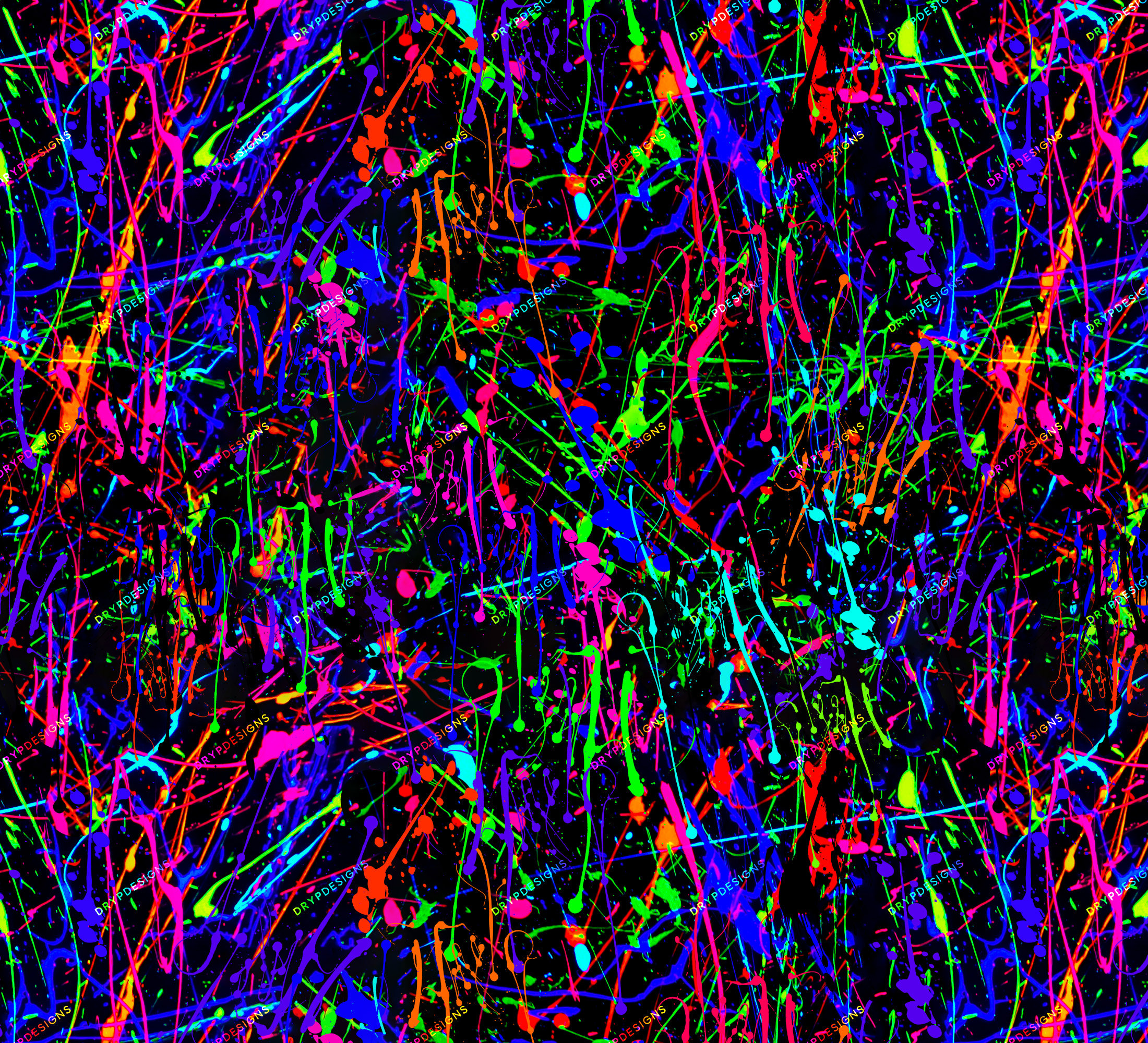 Rainbow Neon Paint Splatter Seamless Digital Paper Background - Etsy México
