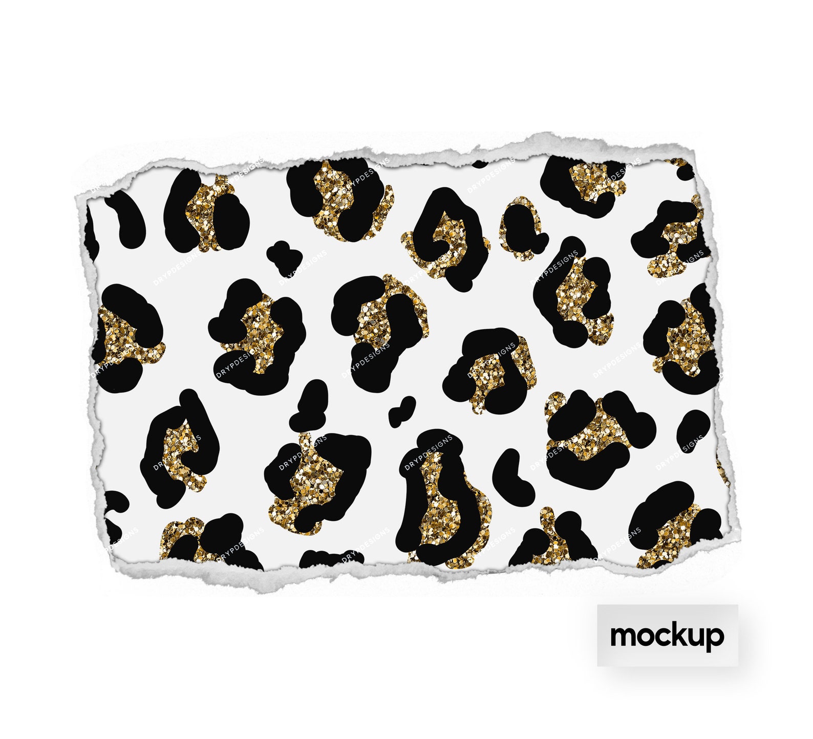 Black Gold Glitter Leopard Print PNG Seamless Leopard | Etsy