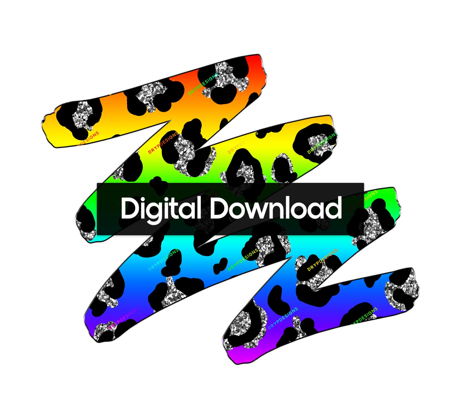 Rainbow Silver Glitter Leopard Print Seamless Pattern - Etsy