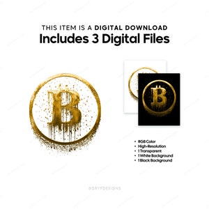 Dripping Gold Bitcoin PNG Graphic - Transparent Crypto Clipart ...