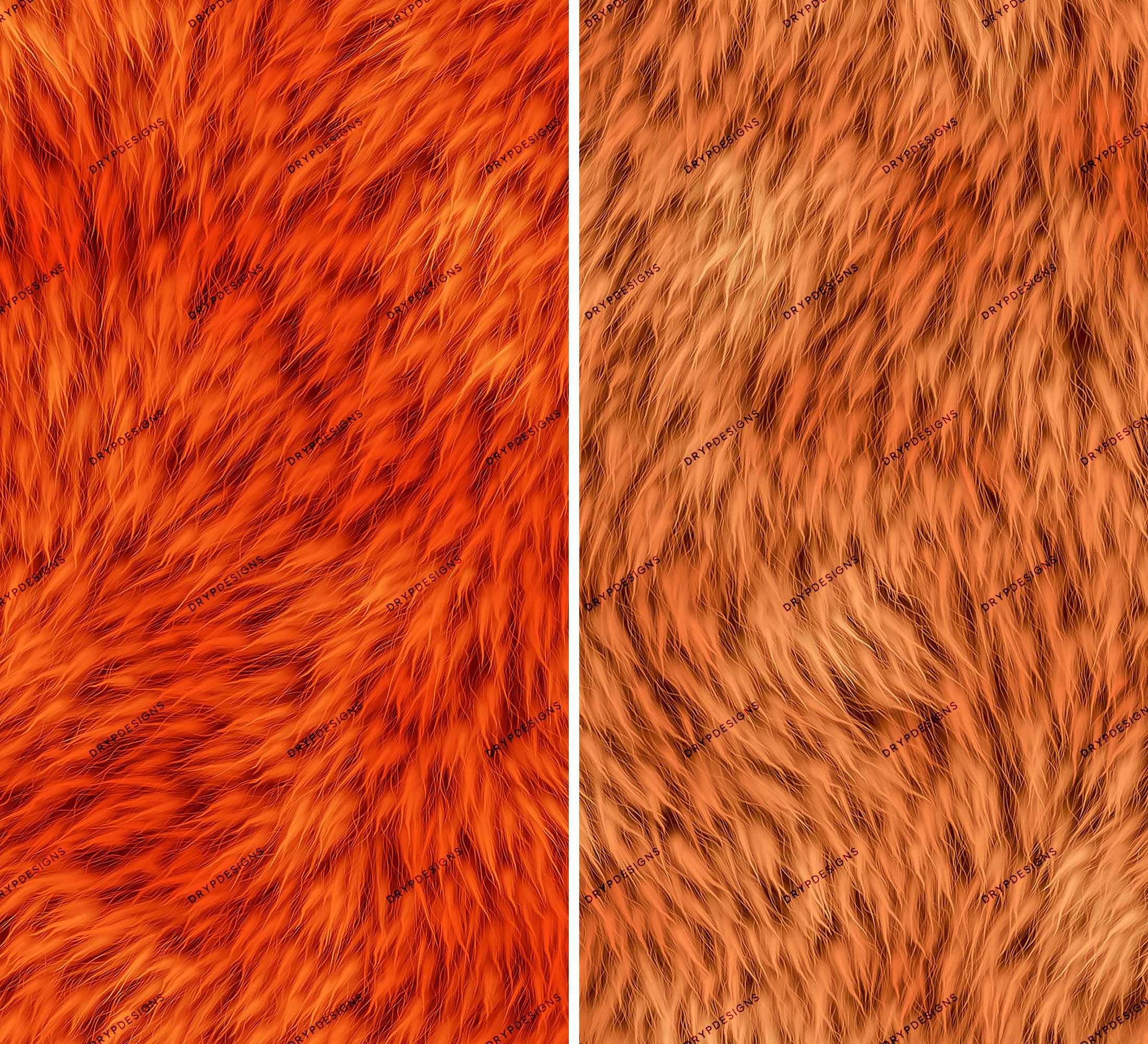 Seamless Soft Red Orange Animal Fur Digital Paper Background - Etsy