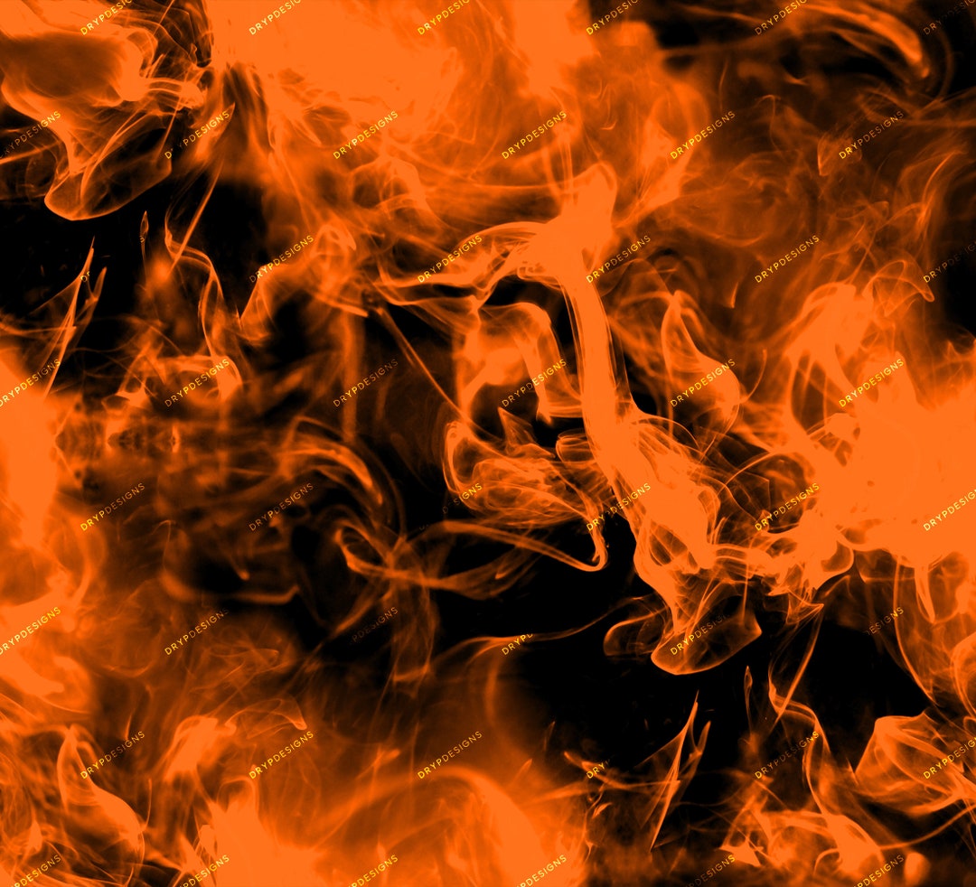 Smokey Blaze Orange Firey Flames Digital Paper Background Seamless ...