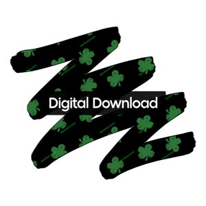 Green Shamrock Seamless Digital Paper Background Pattern - Hand Drawn ...