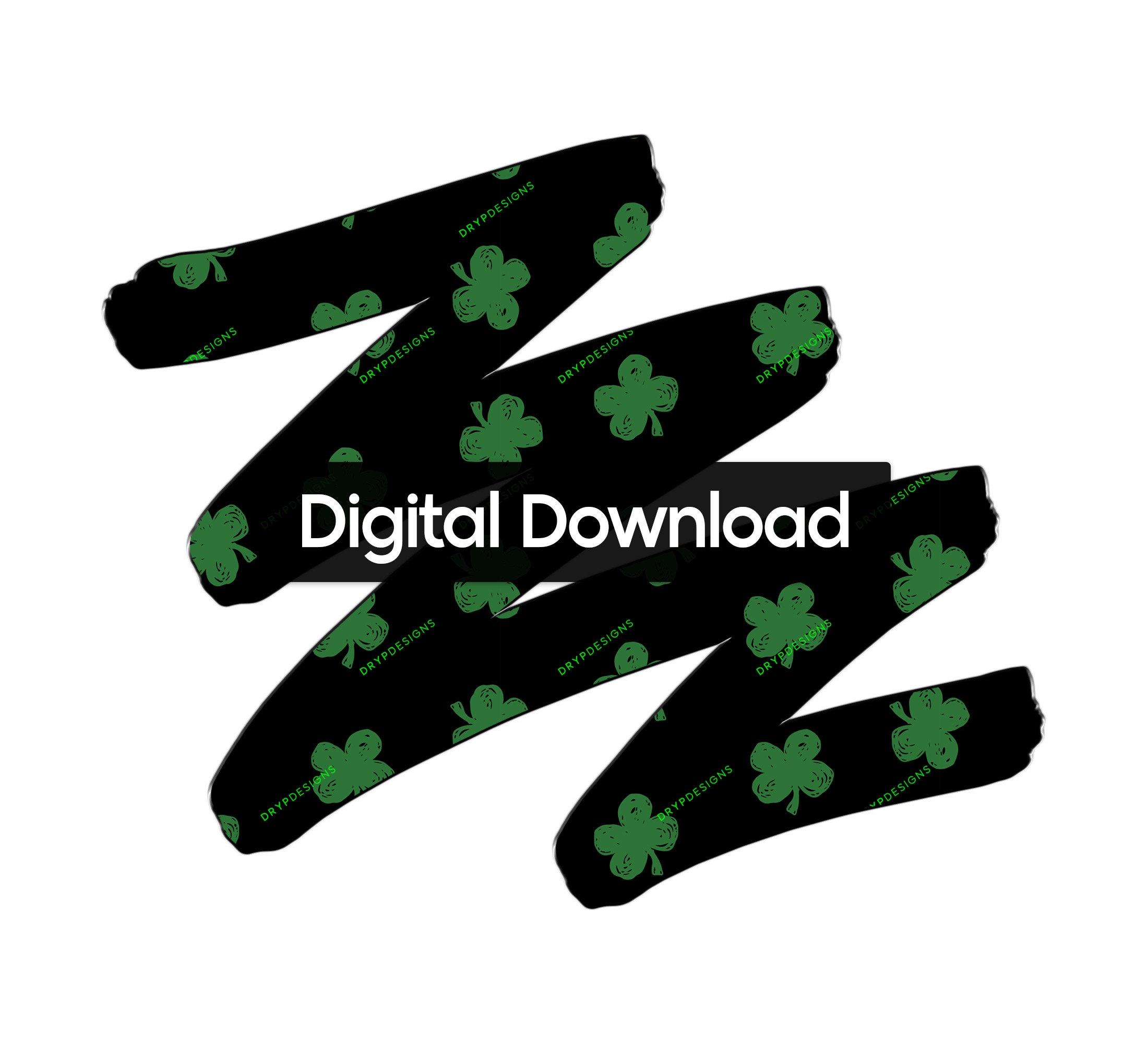 Green Shamrock Seamless Digital Paper Background Pattern - Hand Drawn ...