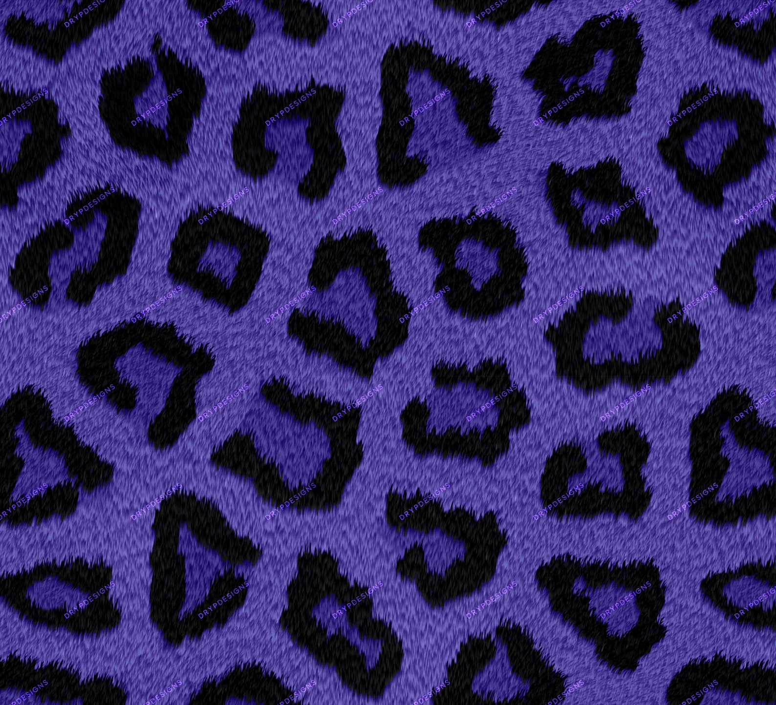 Fuzzy Purple Leopard Seamless Background Leopard Print - Etsy