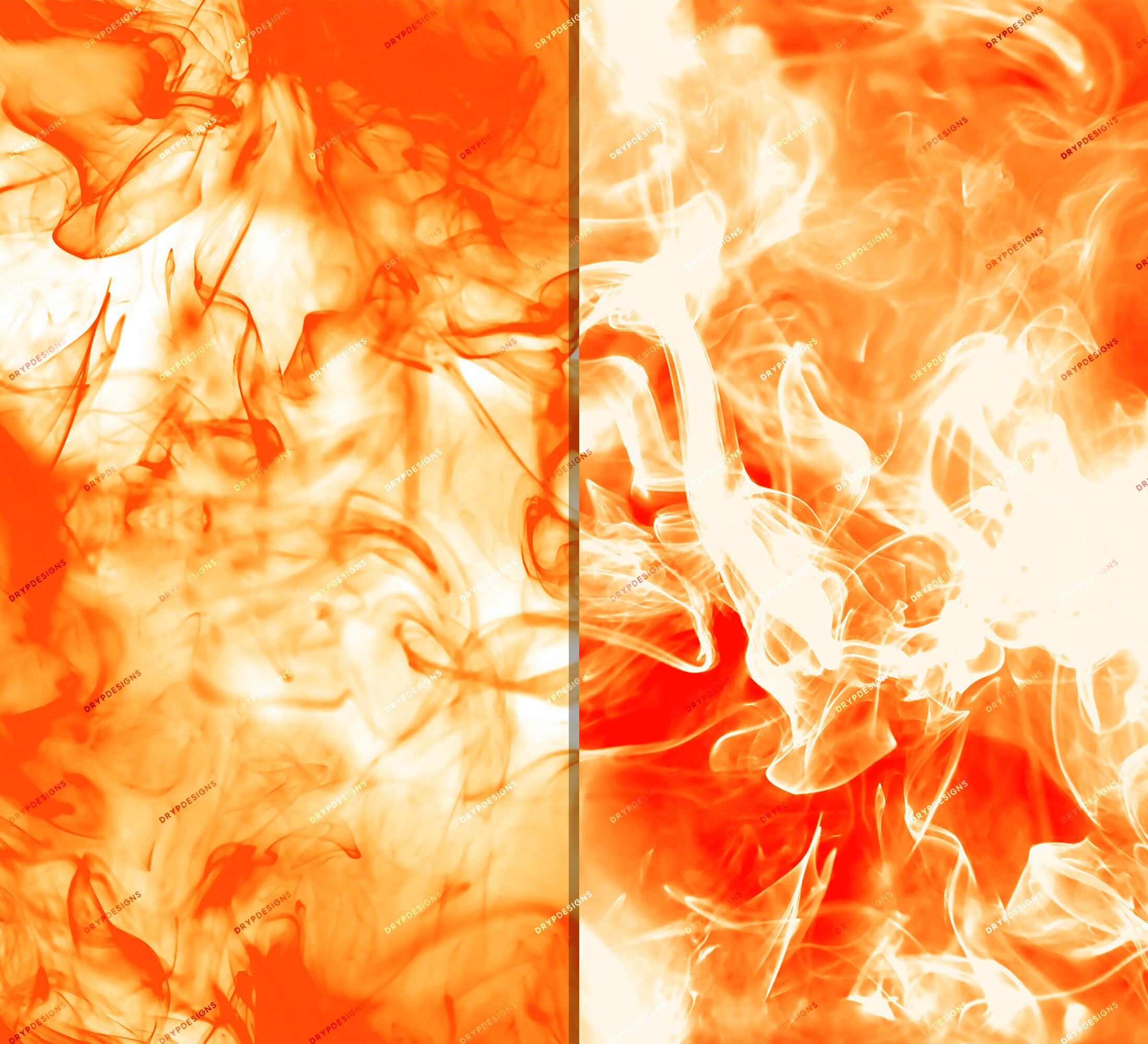 Orange + White Smokey Flames Seamless Digital Paper Background Texture ...