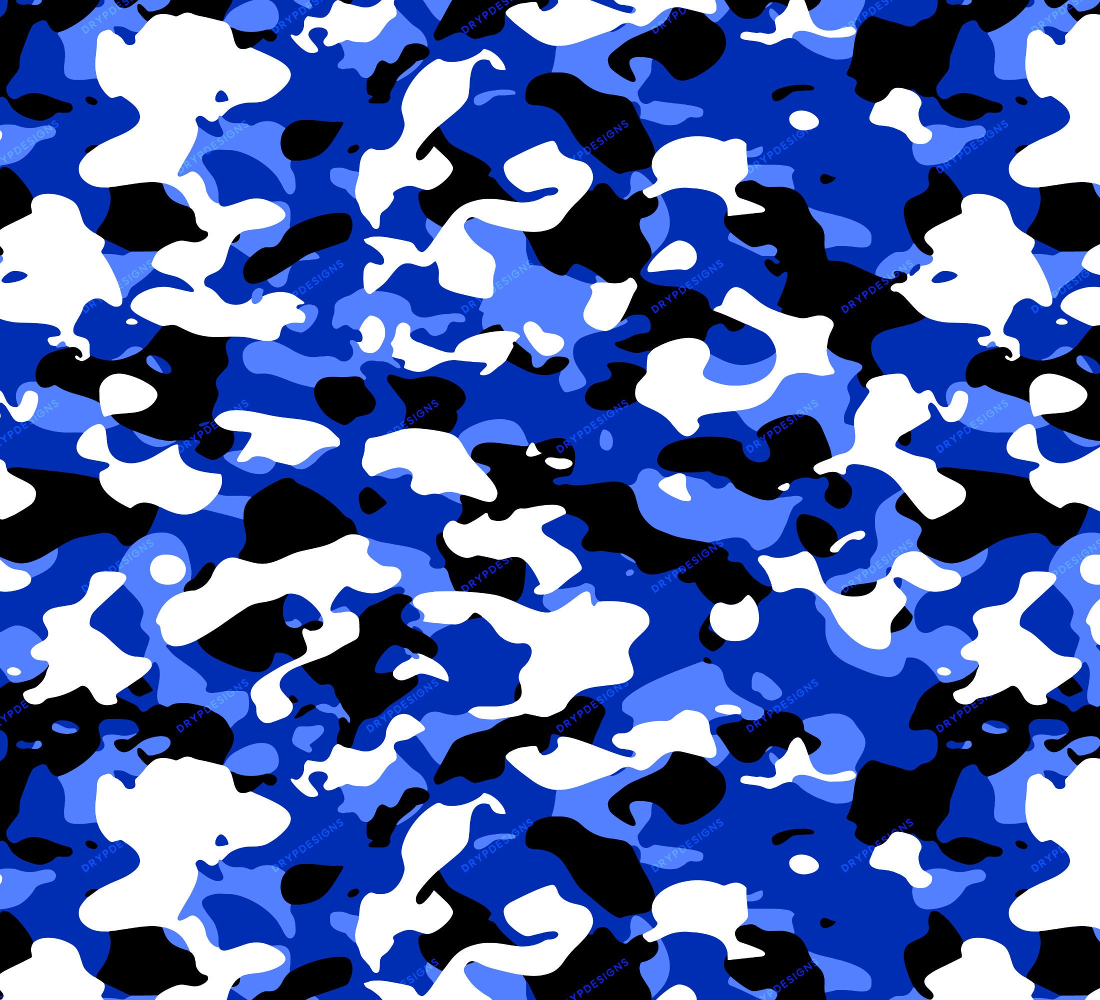 Blue Camouflage Seamless Digital Paper Background Pattern - Vibrant ...
