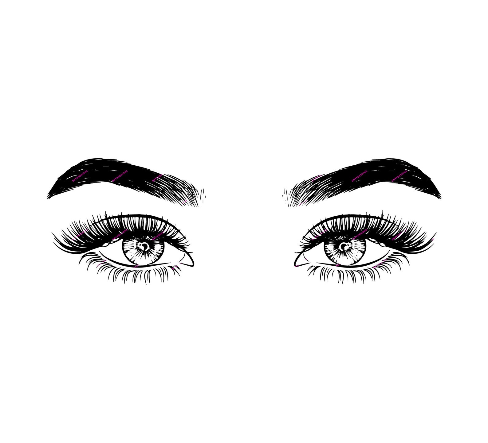 Full Eyelash Extensions SVG PNG Graphic Hand Drawn Lash & | Etsy